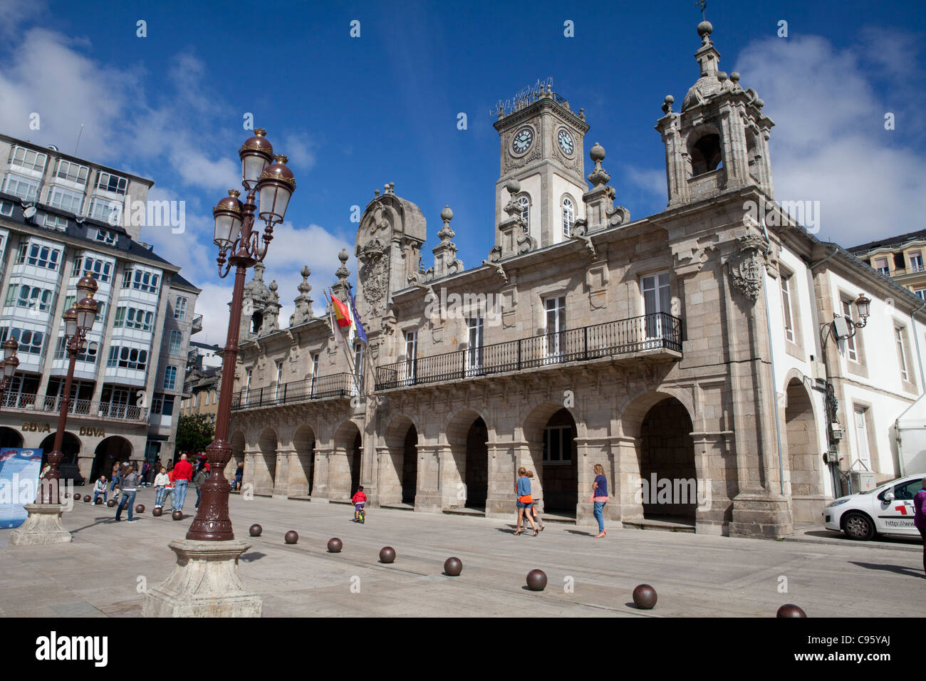 Lugo Galicia town hall square city urban Spain old Stock Photo - Alamy