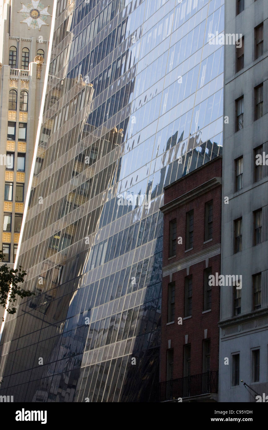 The Slanted Glass Tower on 5th and %6th Street NYC Stock Photo - Alamy