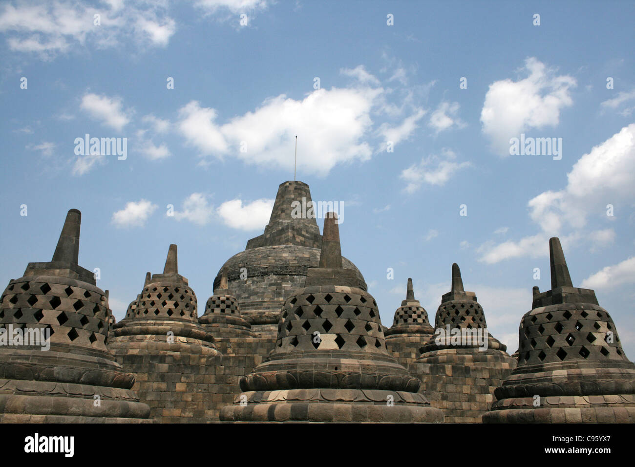 Stone Stupas, Borobudur Temple, Central Java Stock Photo - Alamy