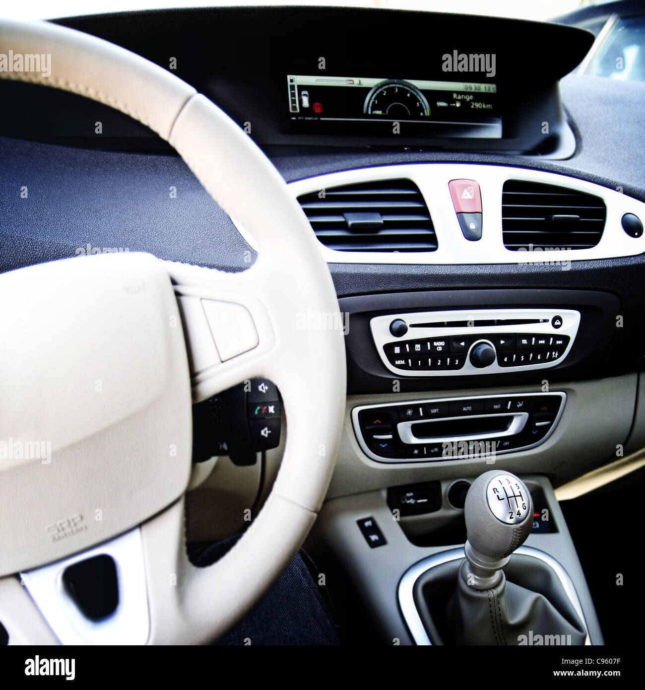 Man driving a car. Inside view Stock Photo - Alamy