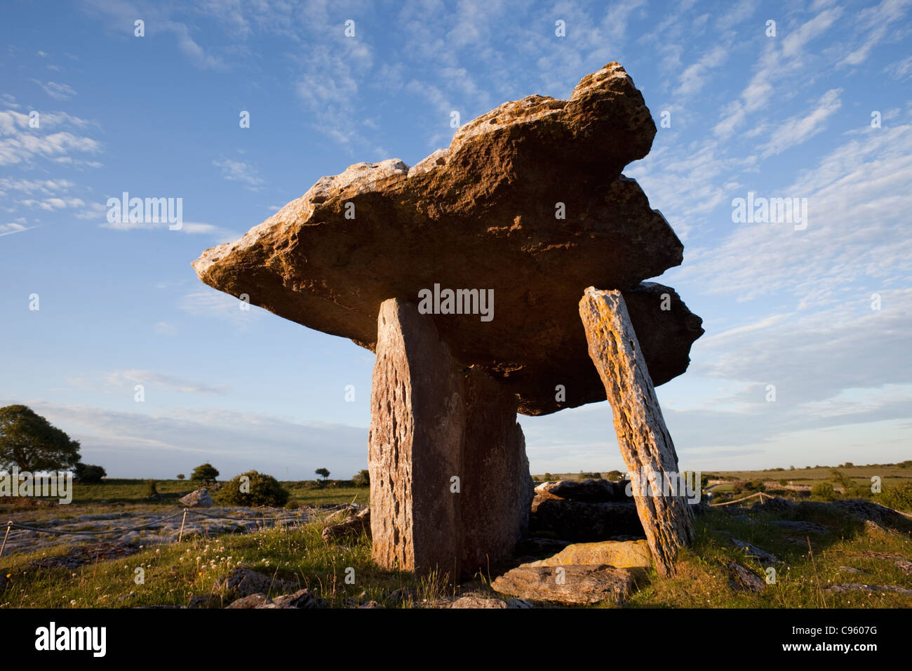 Republic of Ireland, County Clare, The Burren, Poulnabrone Dolmen Stock ...