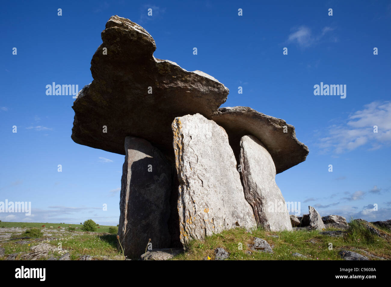 Republic of Ireland, County Clare, The Burren, Poulnabrone Dolmen Stock ...