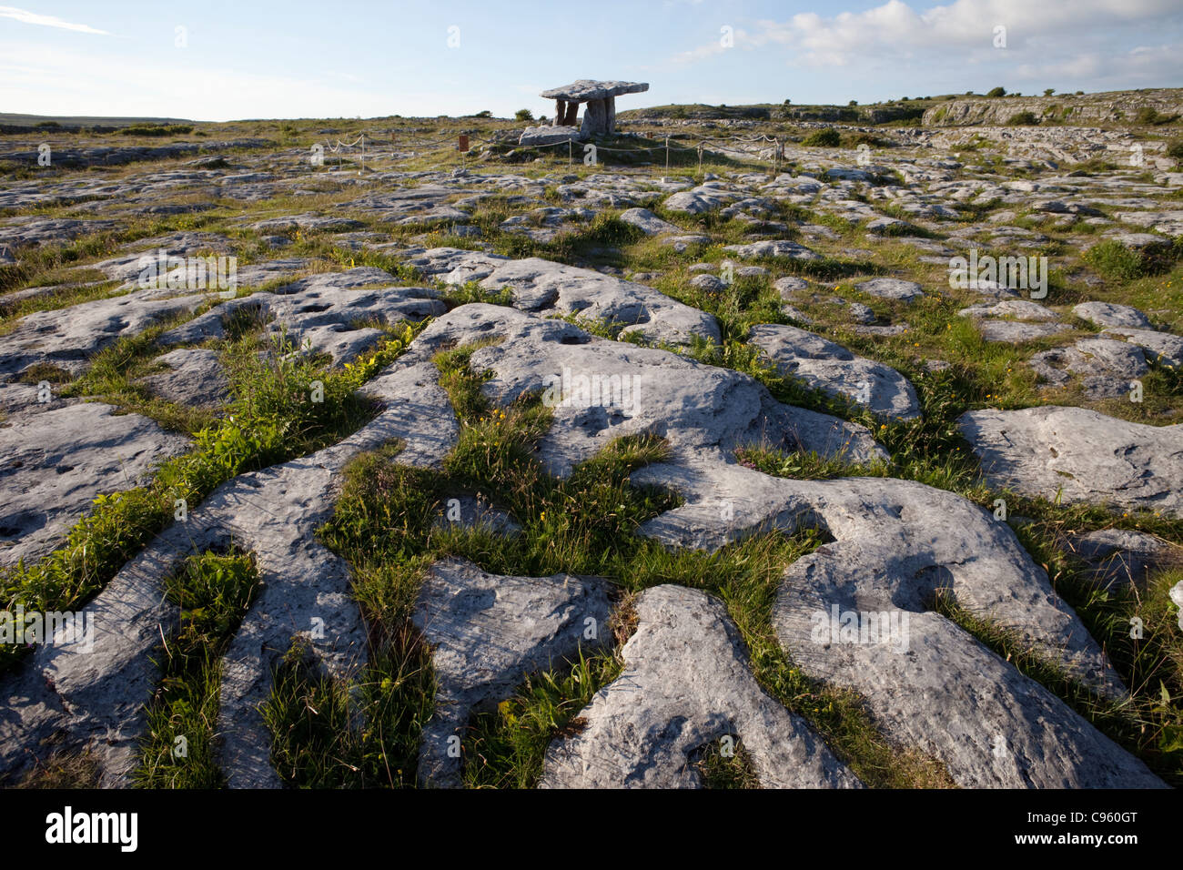 Republic of Ireland, County Clare, The Burren, Poulnabrone Dolmen Stock ...