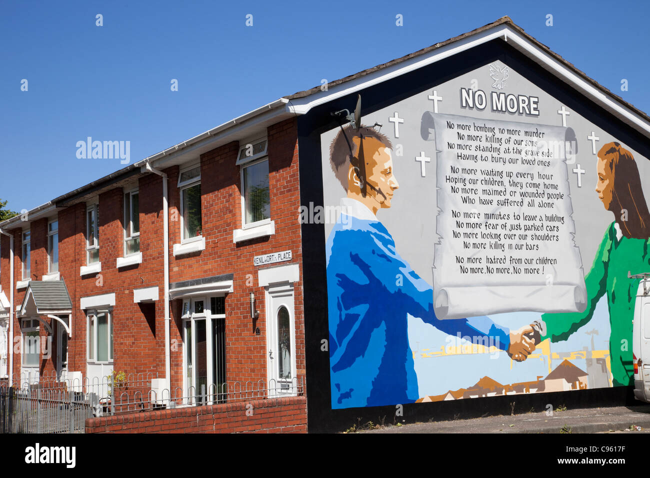 Northern Ireland, Belfast, Peace Mural in East Belfast Stock Photo - Alamy