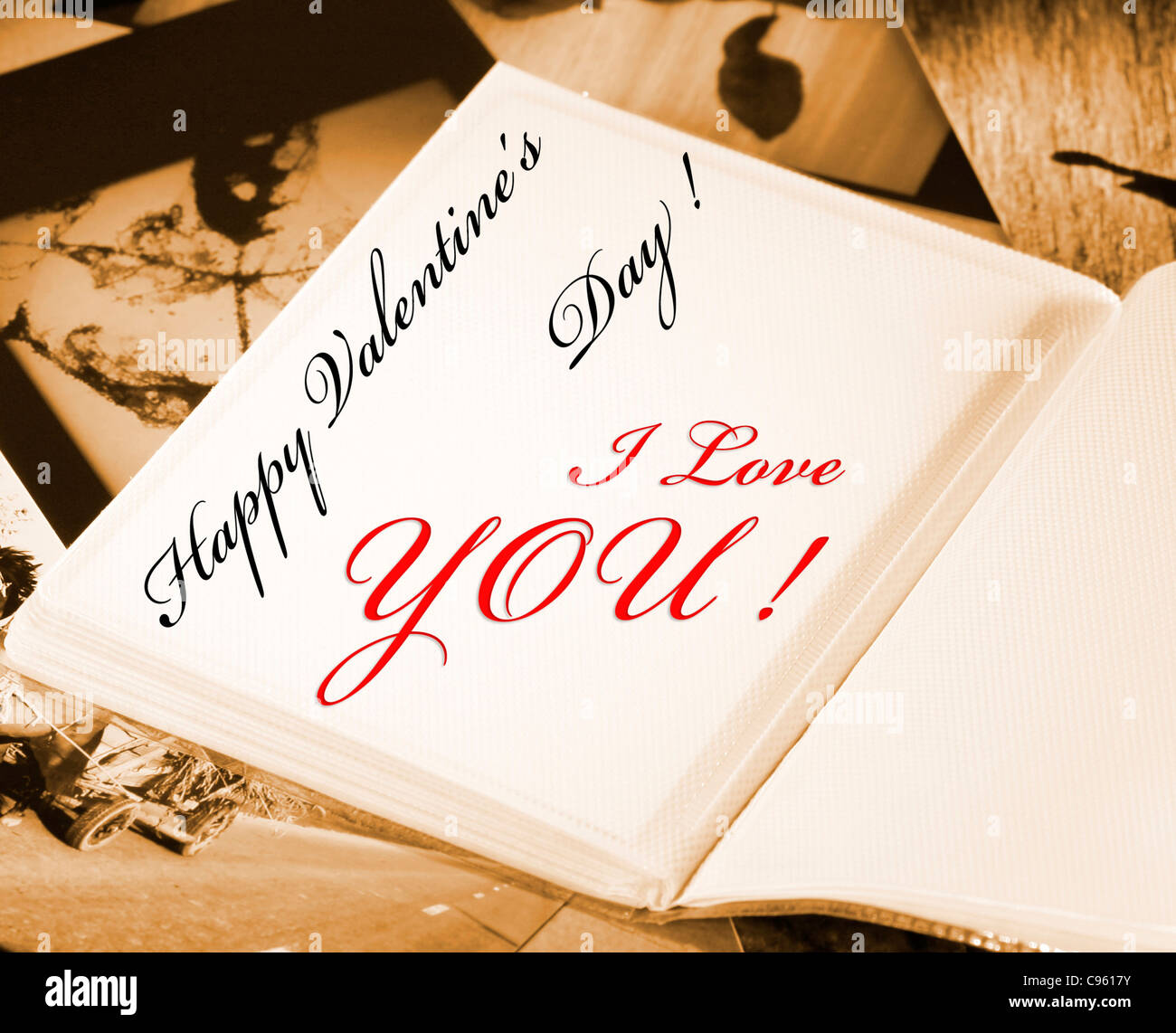Love message on a white paper Stock Photo - Alamy