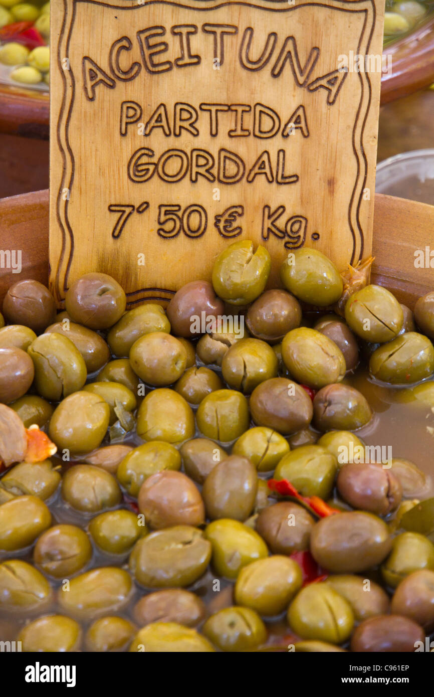 olives green displayed for sale typical of Mallorca Majorca Spain ...