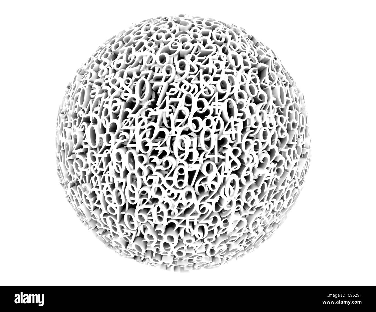 Sphere made of numbers Stock Photo - Alamy