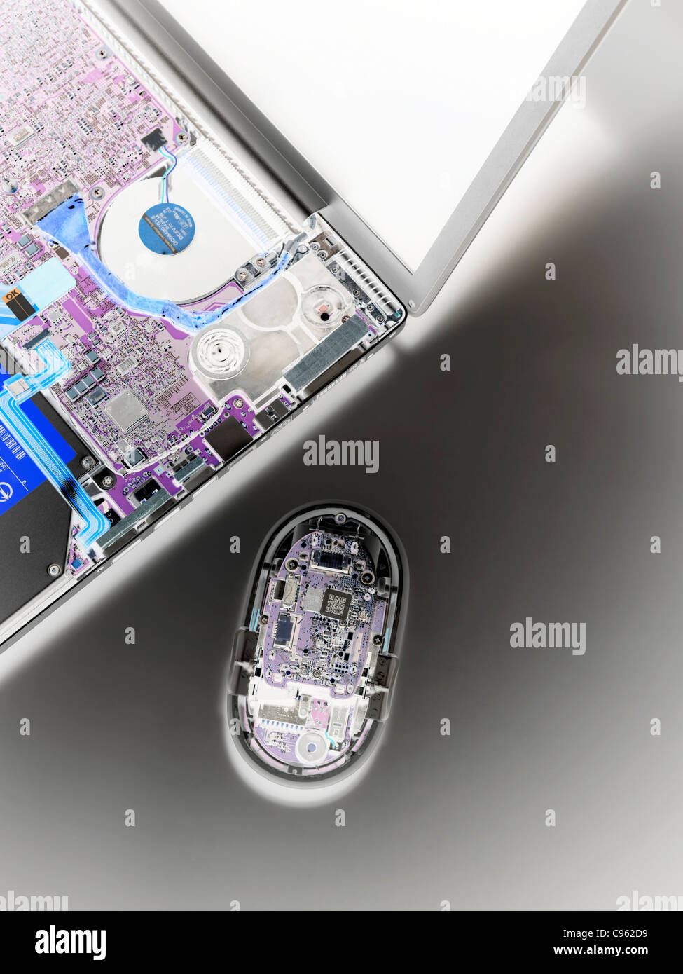 Laptop and mouse interior Stock Photo - Alamy