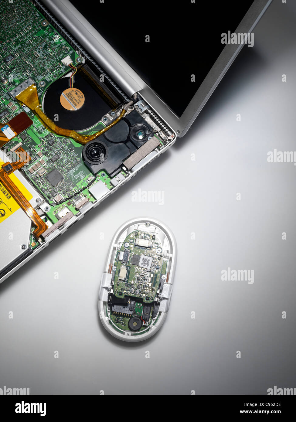 Laptop and mouse interior Stock Photo - Alamy