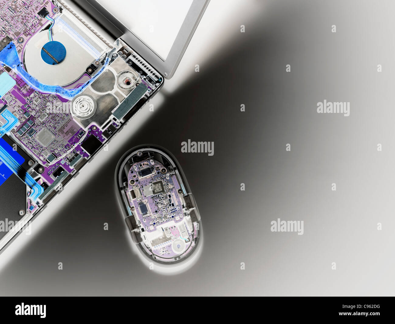 Laptop and mouse interior Stock Photo - Alamy