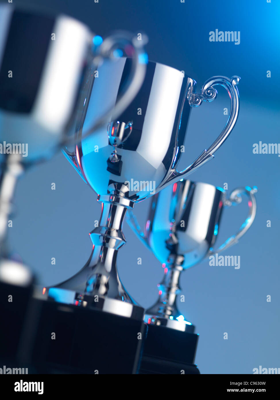 Three silver trophies hi-res stock photography and images - Alamy