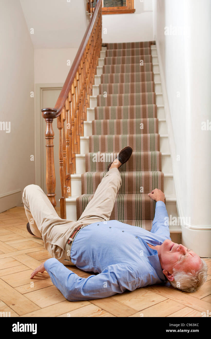 Senior man injured in a fall Stock Photo - Alamy