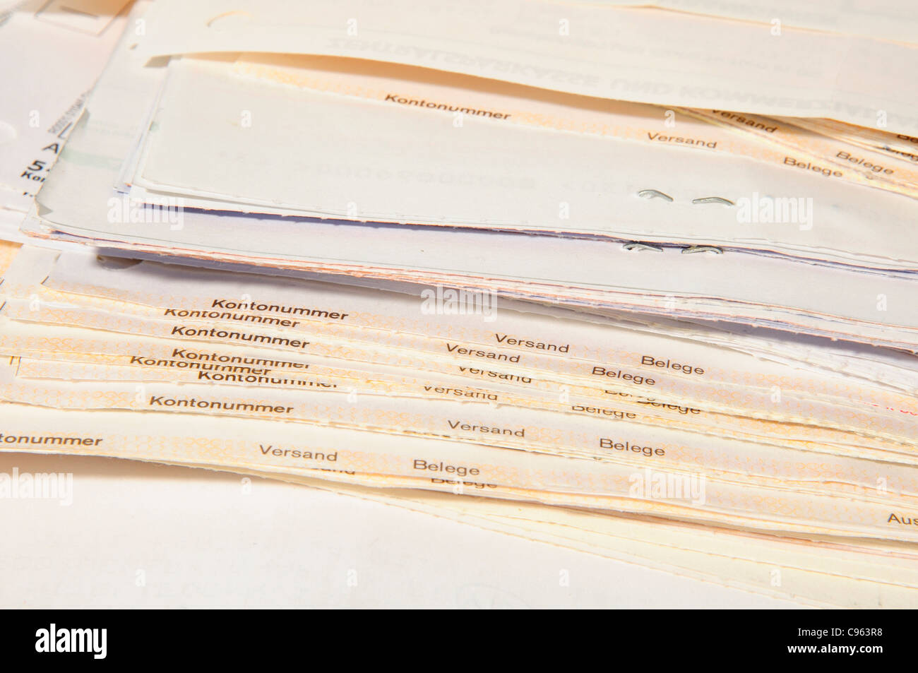 Bank account statements documents Stock Photo - Alamy