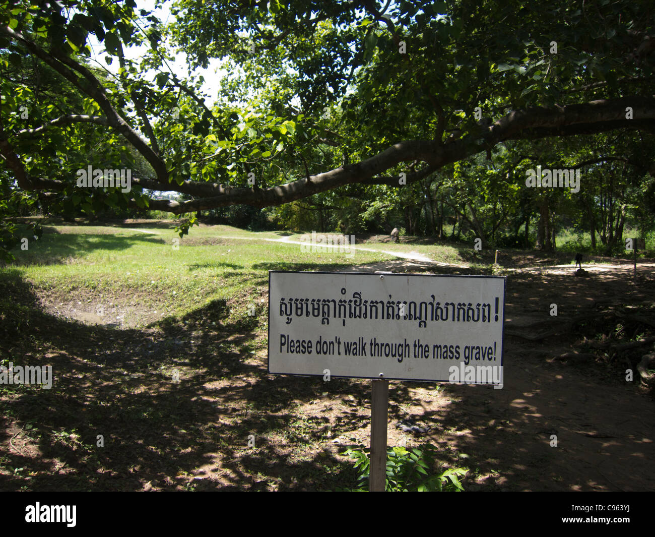 Choeung Ek Memorial and the Killing Fields. A site where thousands were ...