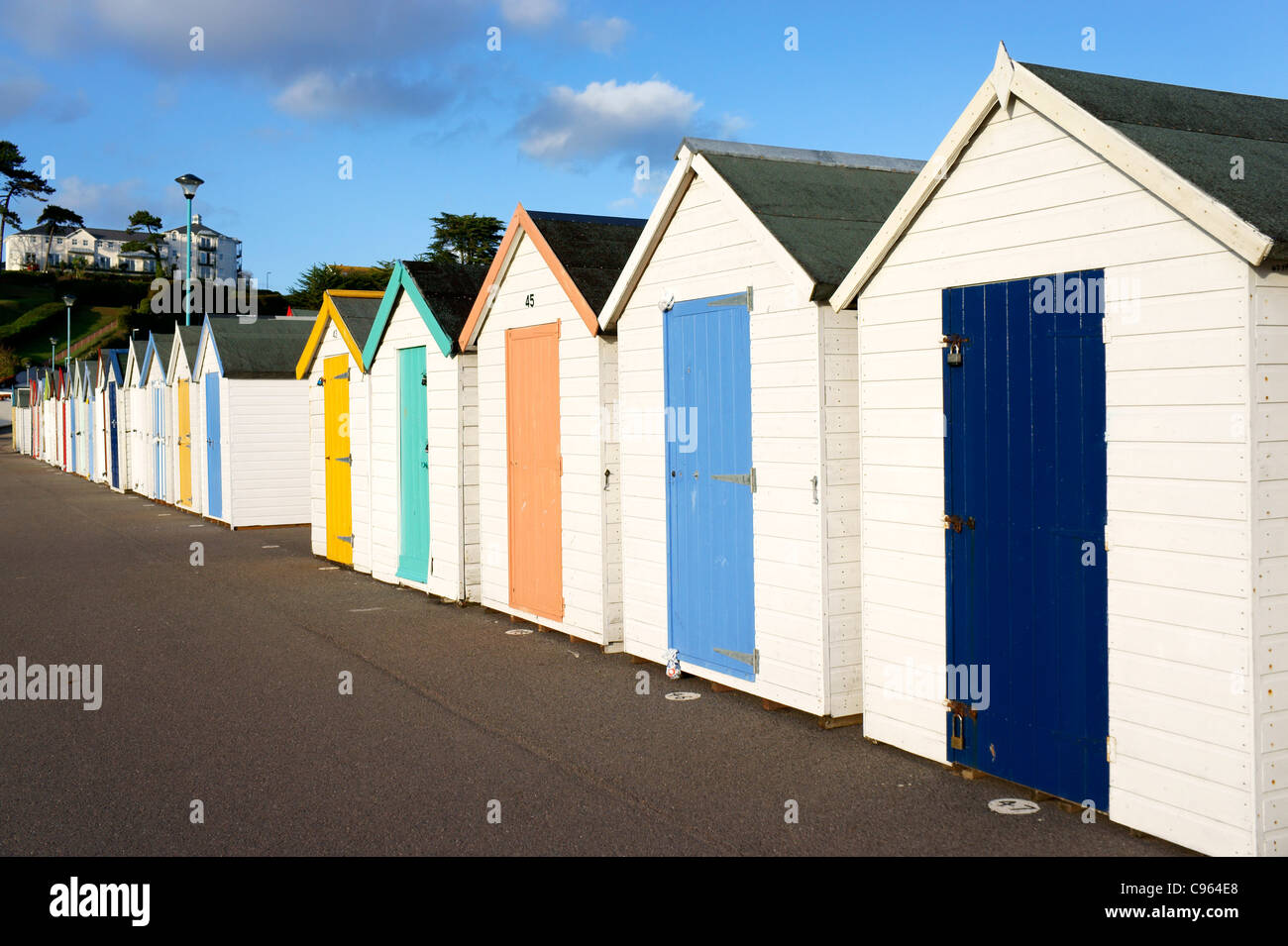 Beach Huts at Goodrington Sands in Paignton, Devon, England Stock Photo ...