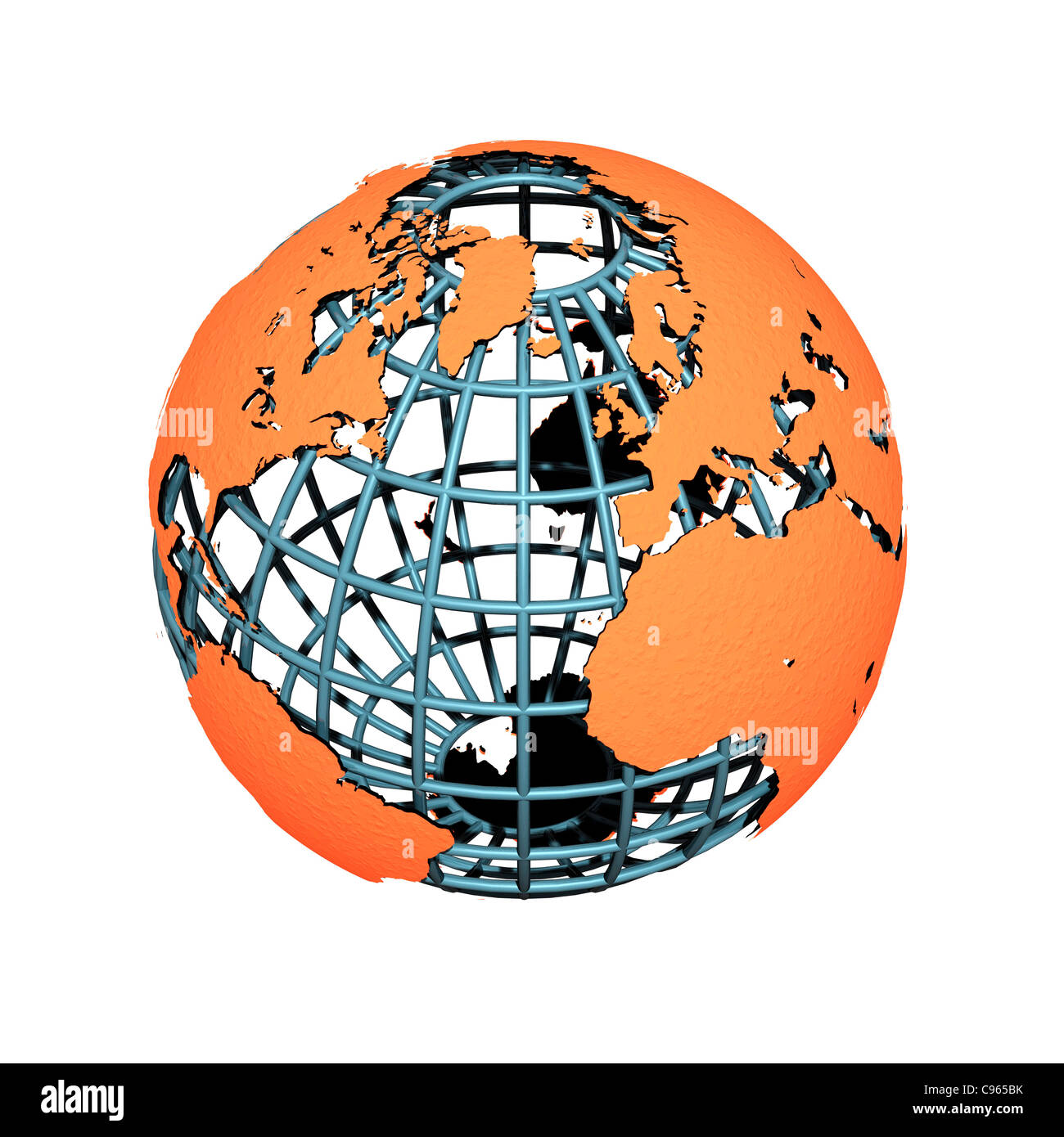 Grid Earth conceptual computer artwork Stock Photo - Alamy