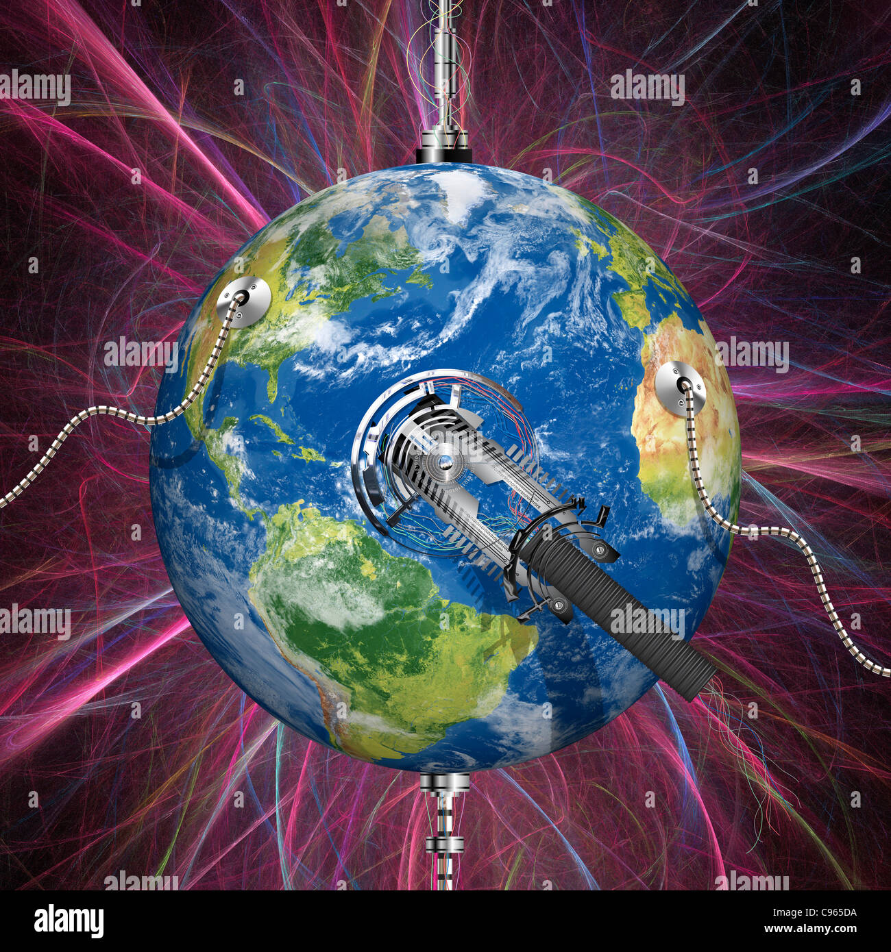 Monitoring Earth conceptual computer artwork Stock Photo - Alamy