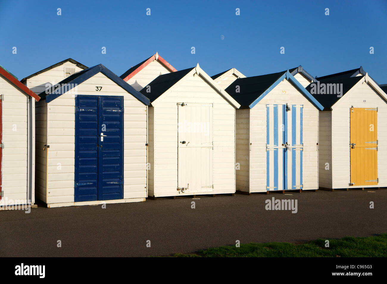 Beach Huts at Goodrington Sands in Paignton, Devon, England Stock Photo ...