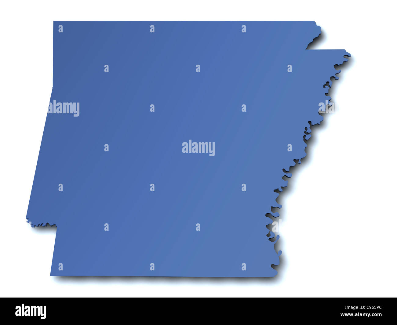 3d rendered map of the state of Arkansas - USA Stock Photo - Alamy