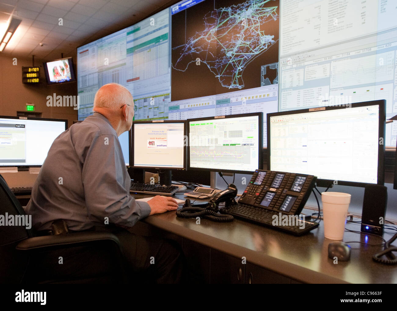 command center of the Electric Reliability Council of Texas. ERCOT ...
