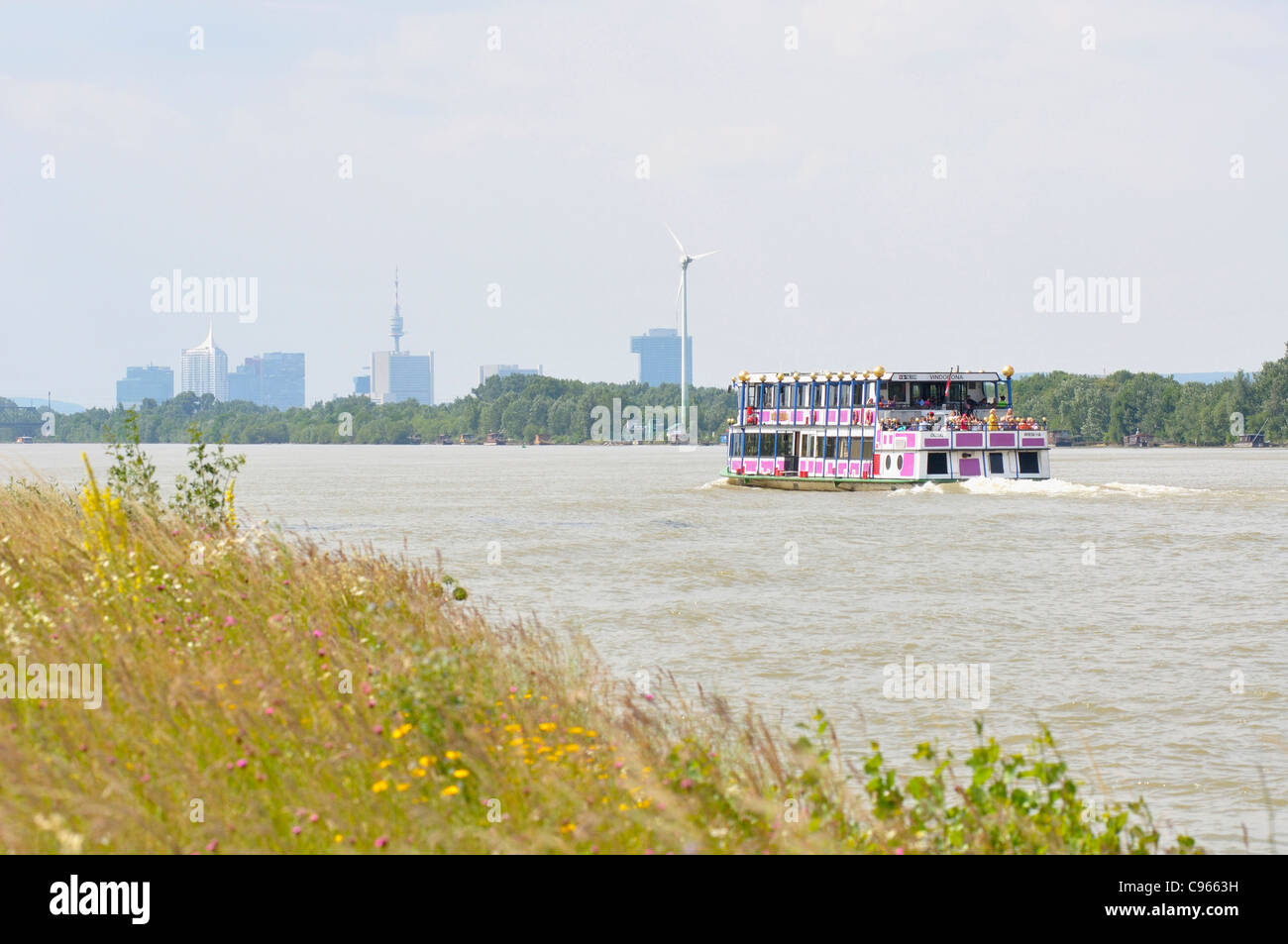 Vienna Danube boat trip Stock Photo - Alamy