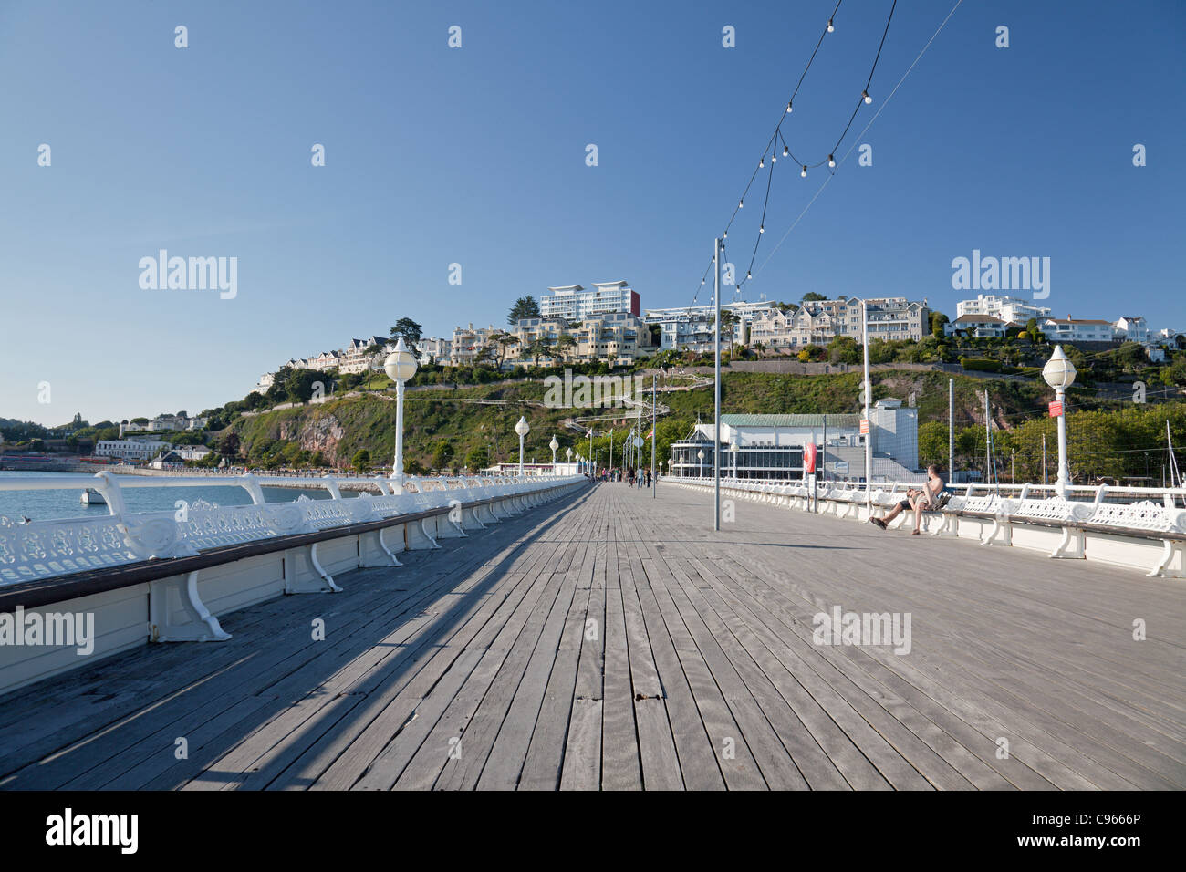 England Devon Torquay Princess Pier and Torre Abbey Sands Stock Photo ...
