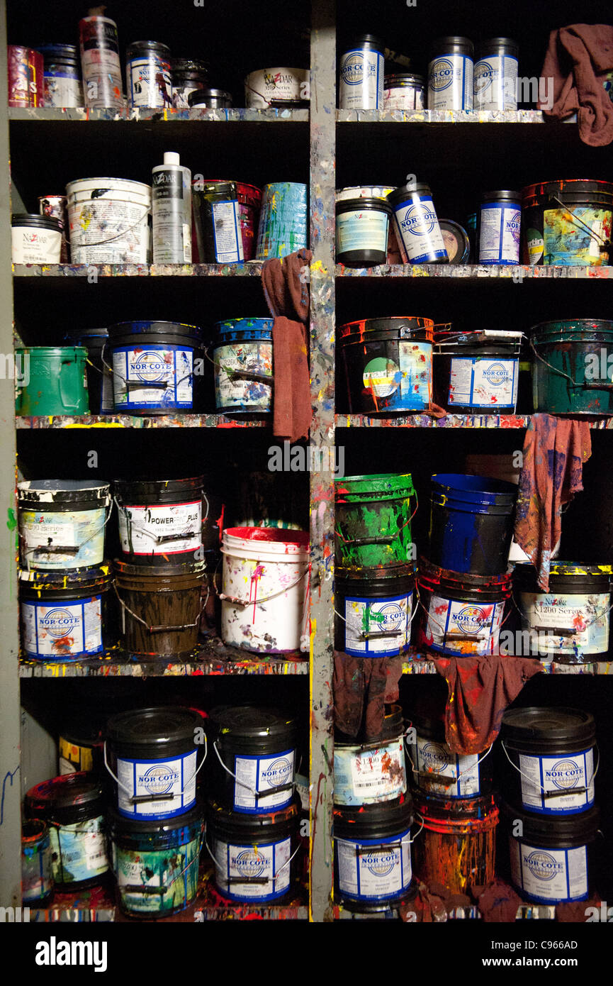 Shelves of print inks Stock Photo - Alamy