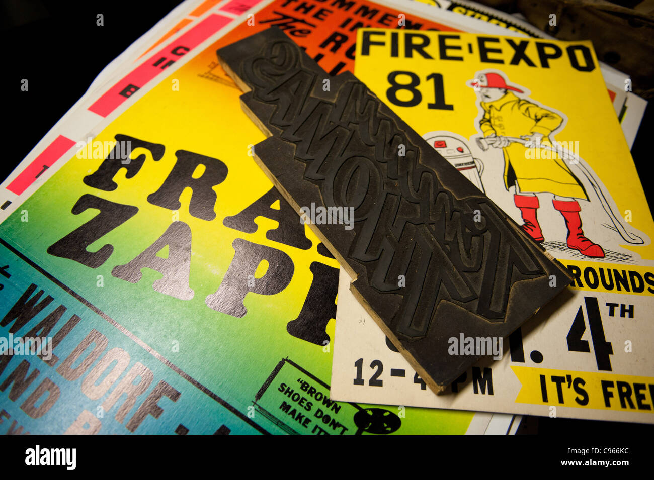 Print block letters and posters Stock Photo - Alamy