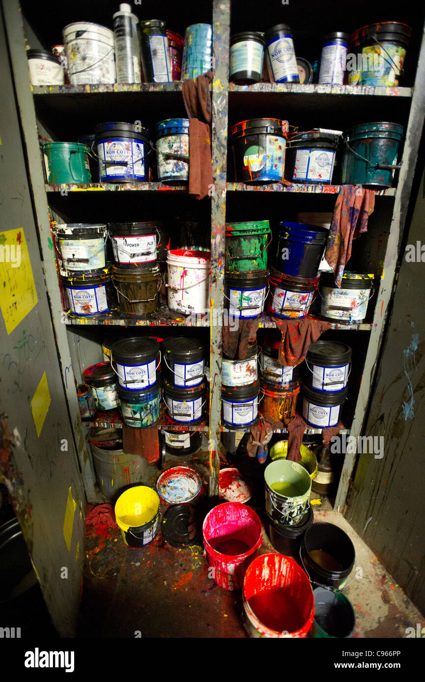 Shelves of print inks Stock Photo - Alamy