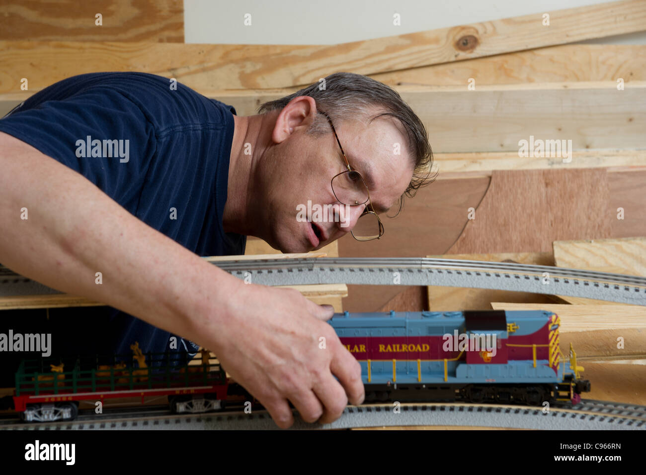 Man on train track hi-res stock photography and images - Alamy