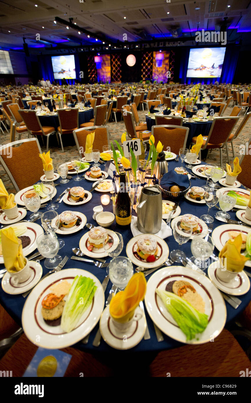 Set dining table with food at a special event Stock Photo - Alamy