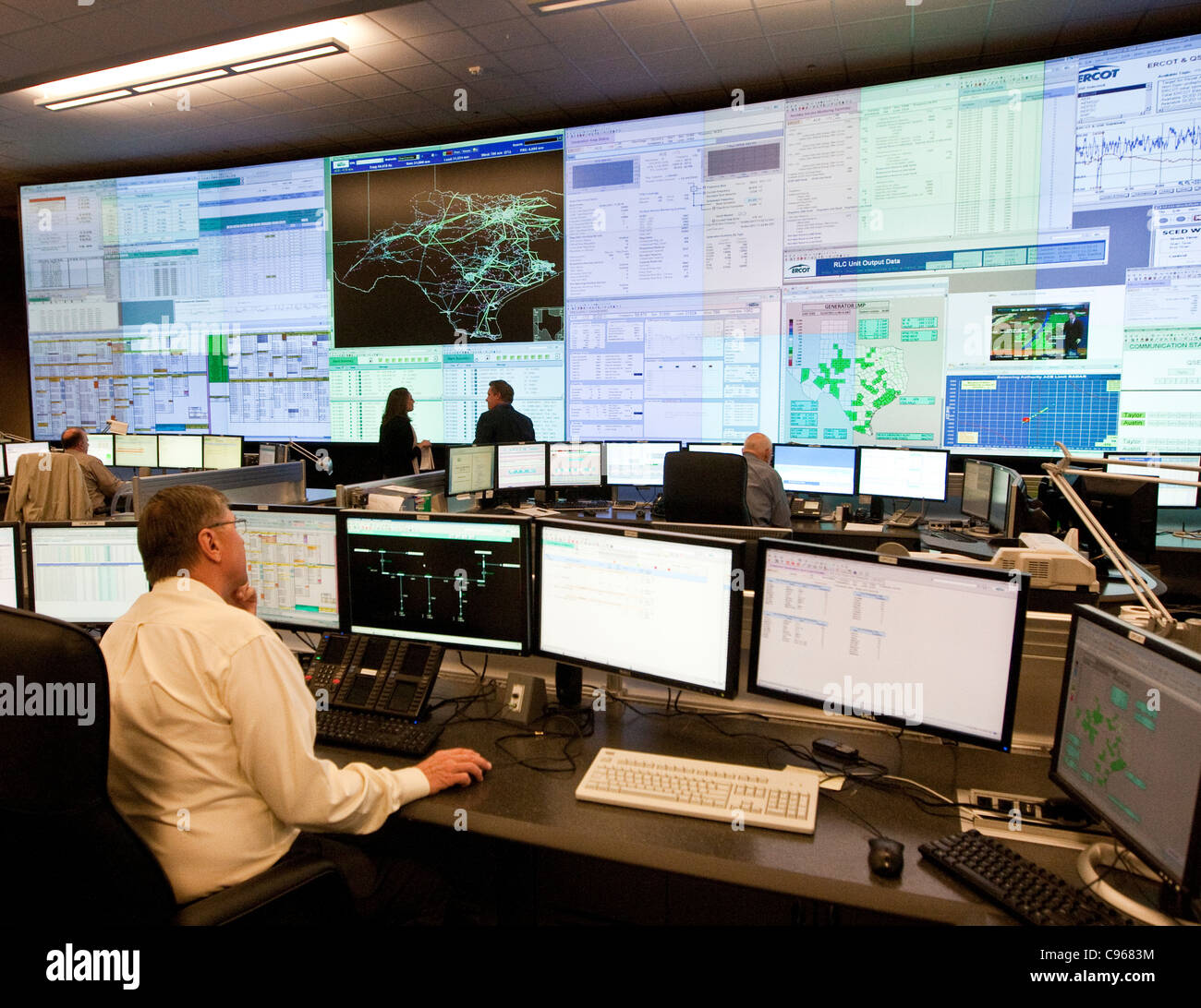 command center of the Electric Reliability Council of Texas. ERCOT ...