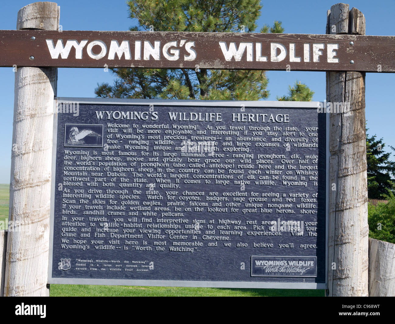 Wyoming signpost near Cody the town founded by Buffalo Bill Cody in ...