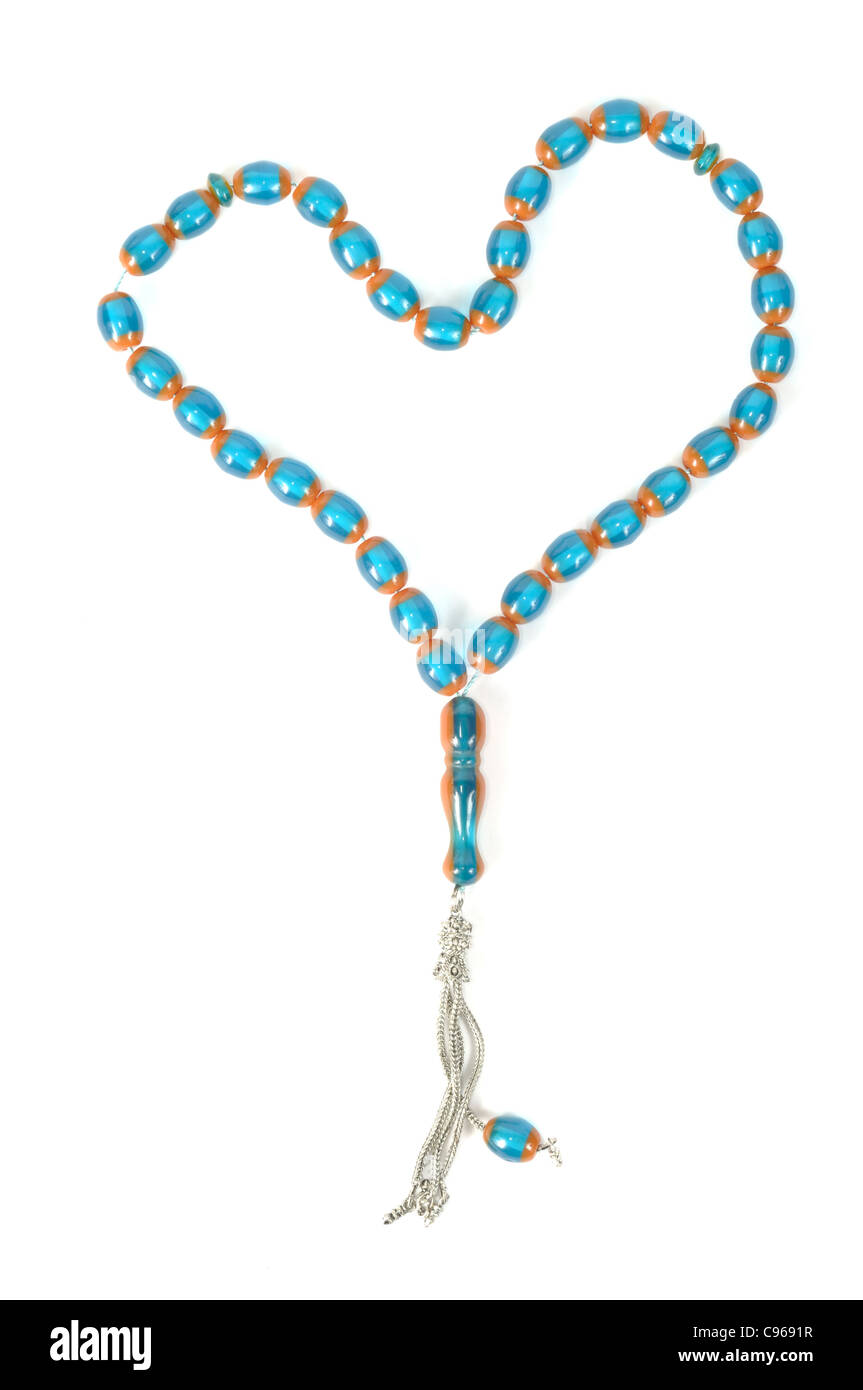 Muslim rosary beads, isolated on a white background Stock Photo - Alamy