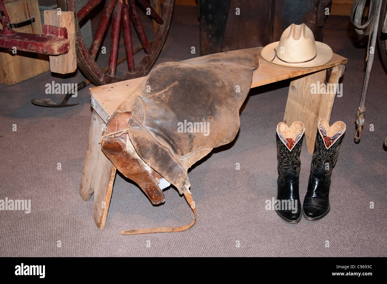 Cowboy items in Cody the town founded by Buffalo Bill Cody in Wyoming ...