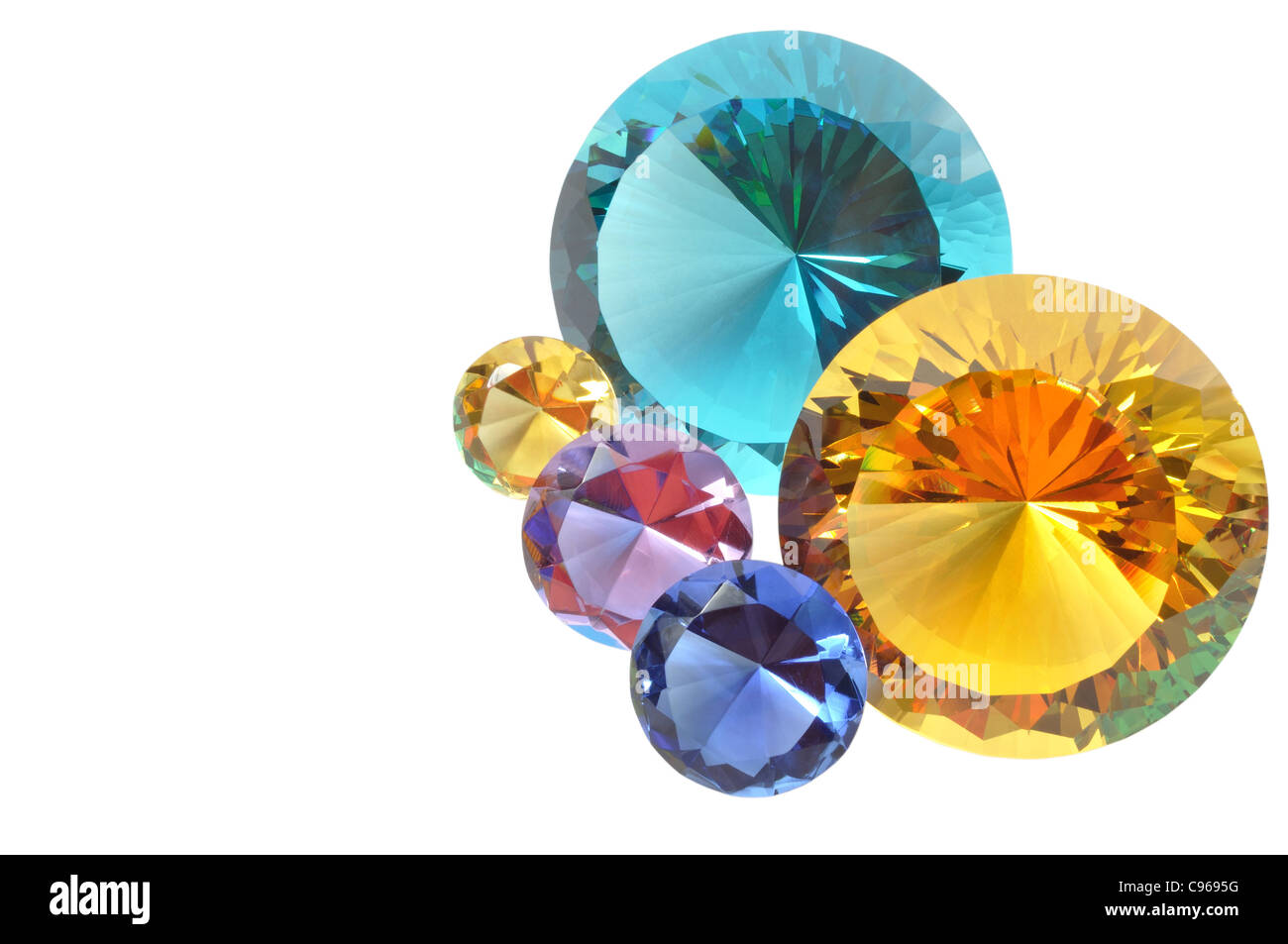 Colorful diamonds on white background, with clipping patch Stock Photo ...