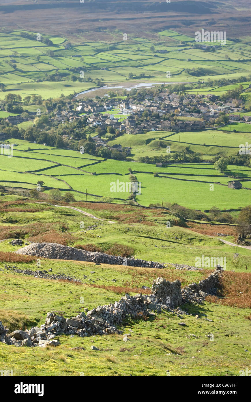 Reeth from Fremington Edge Stock Photo - Alamy