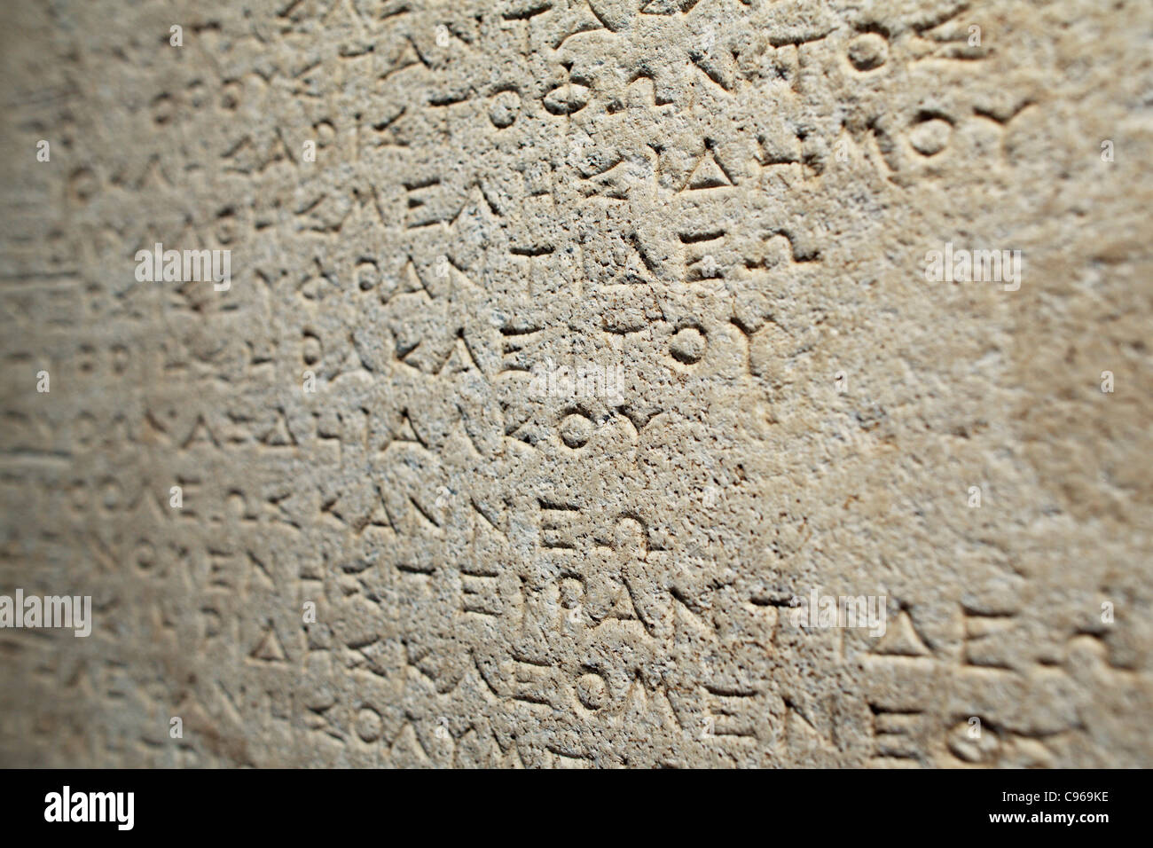 Greek stone carvings in archeological museum in Limenas, Thassos island ...