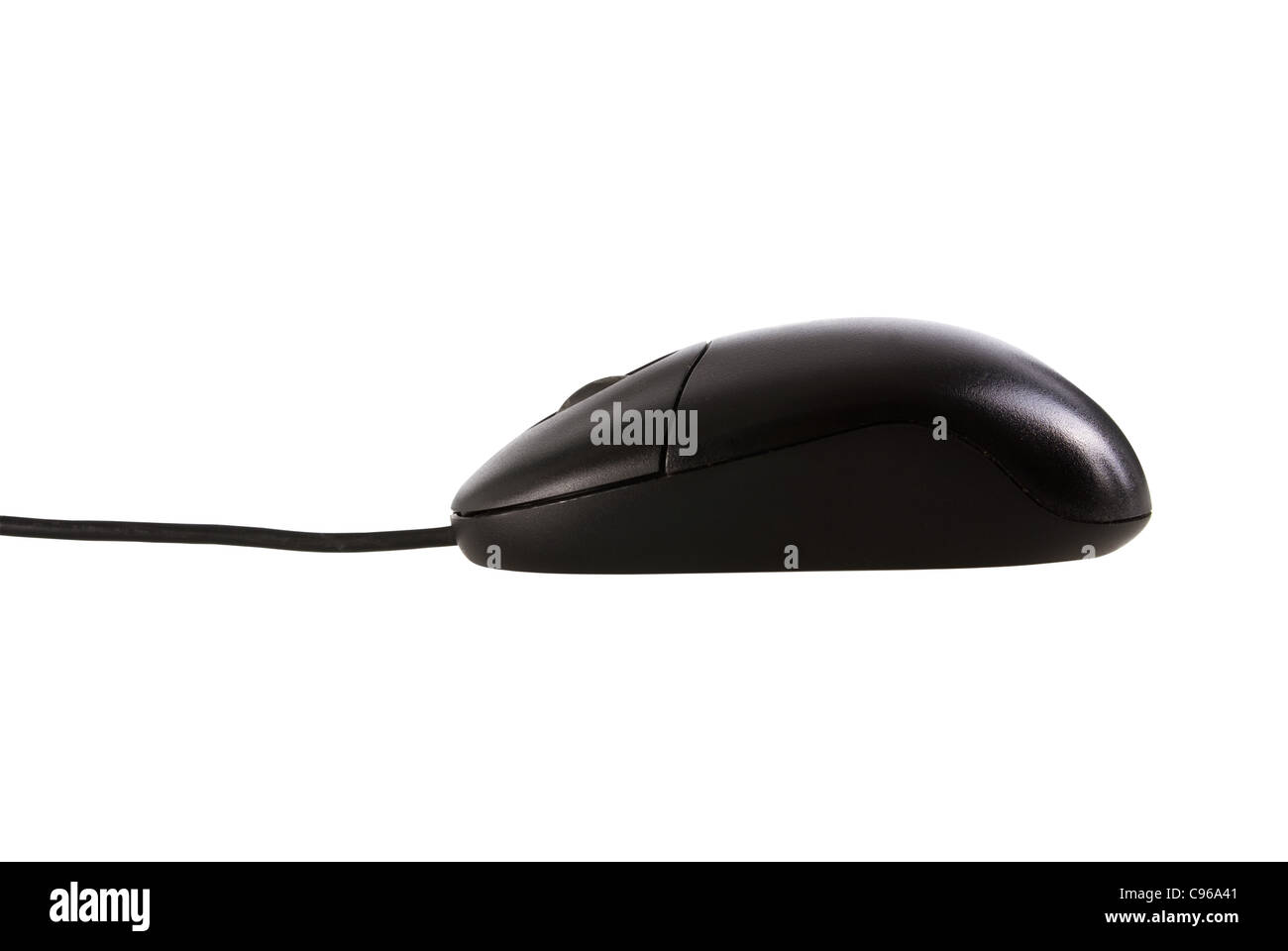 Single black mouse isolated on white background. Included clipping path ...