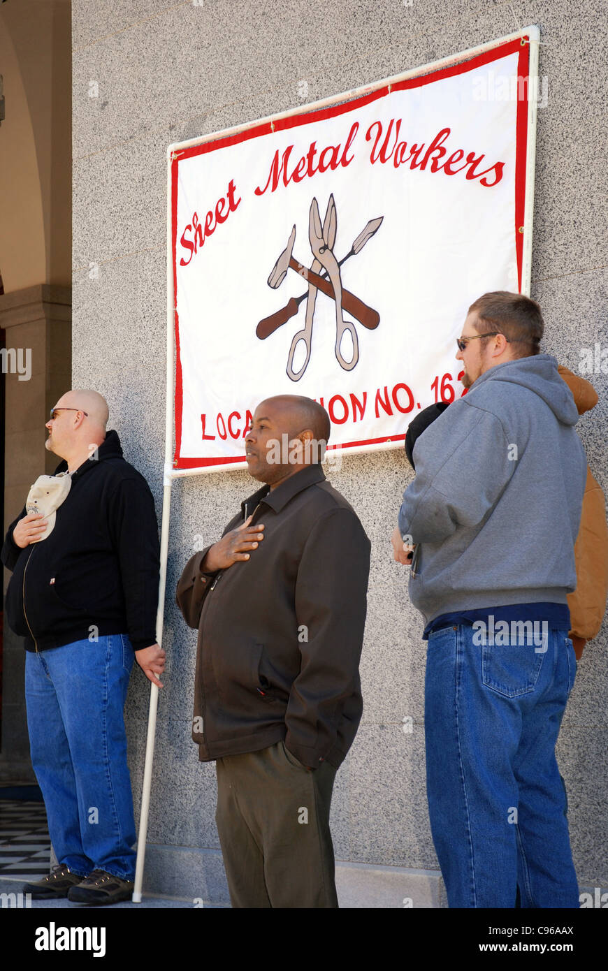 Labor union supporters gather at the California State Capitol at the ...