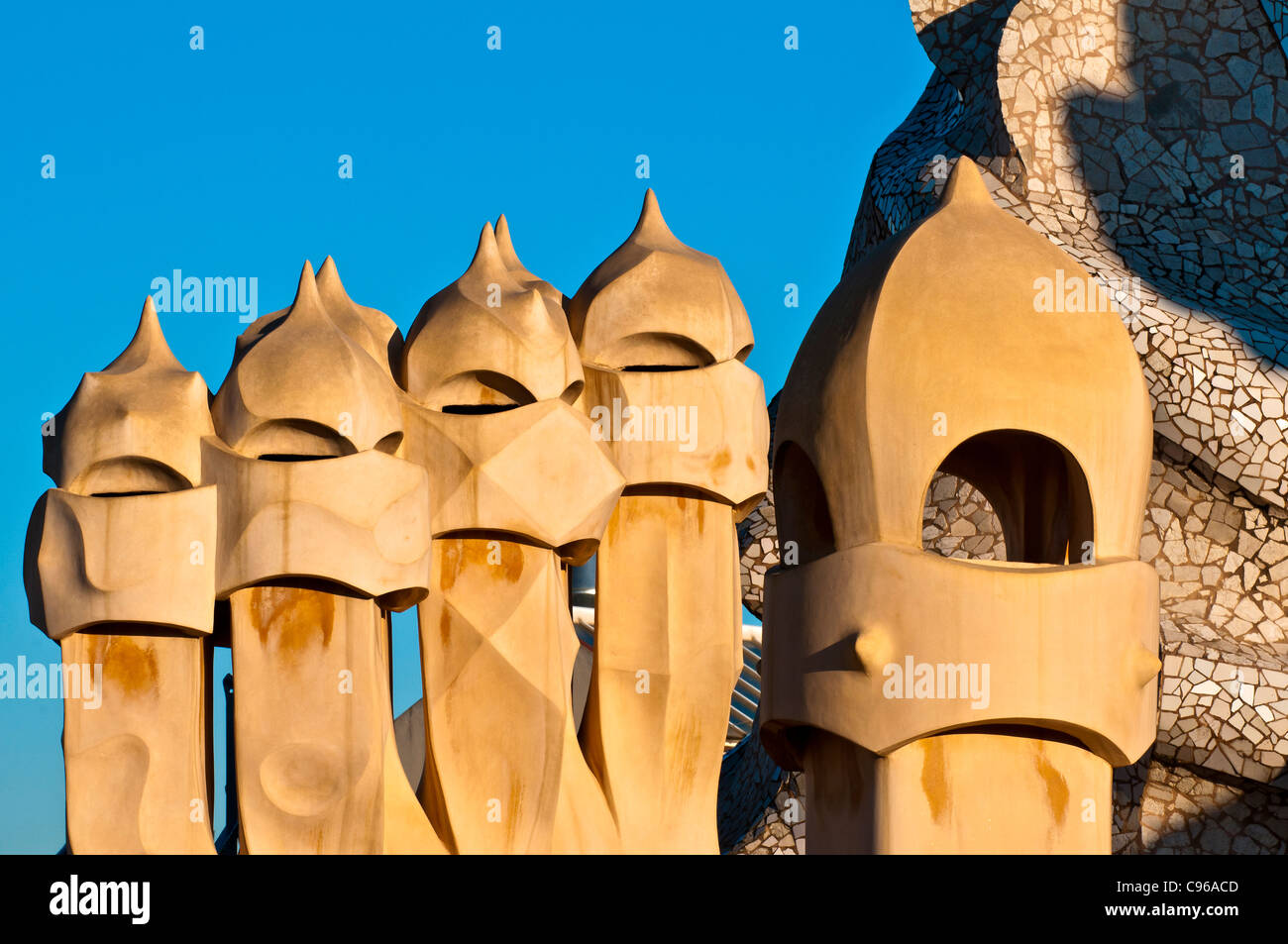Gaudi chimneys chimney roof hi-res stock photography and images - Alamy