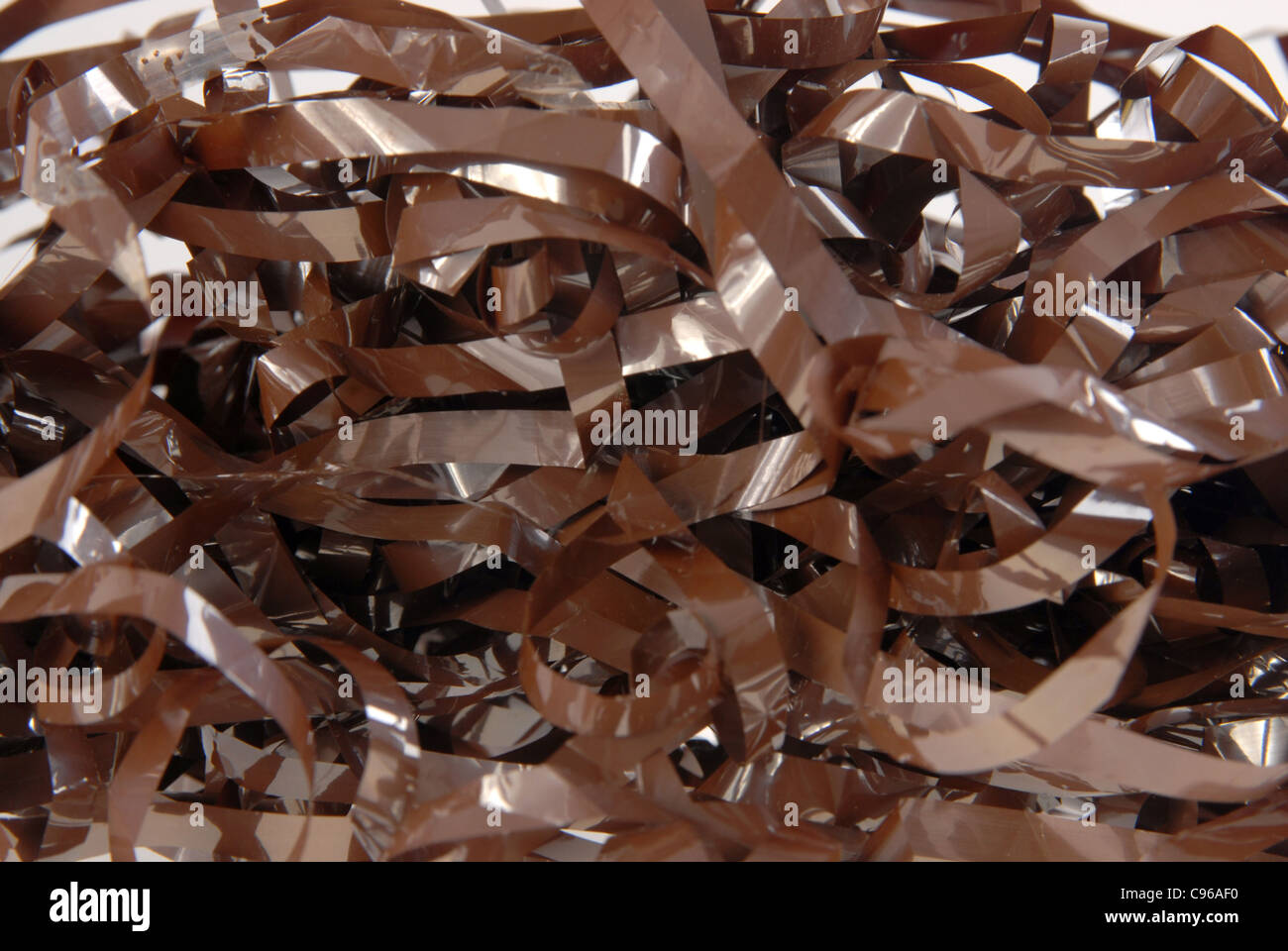 Close up of tangled audio cassette tape Stock Photo - Alamy
