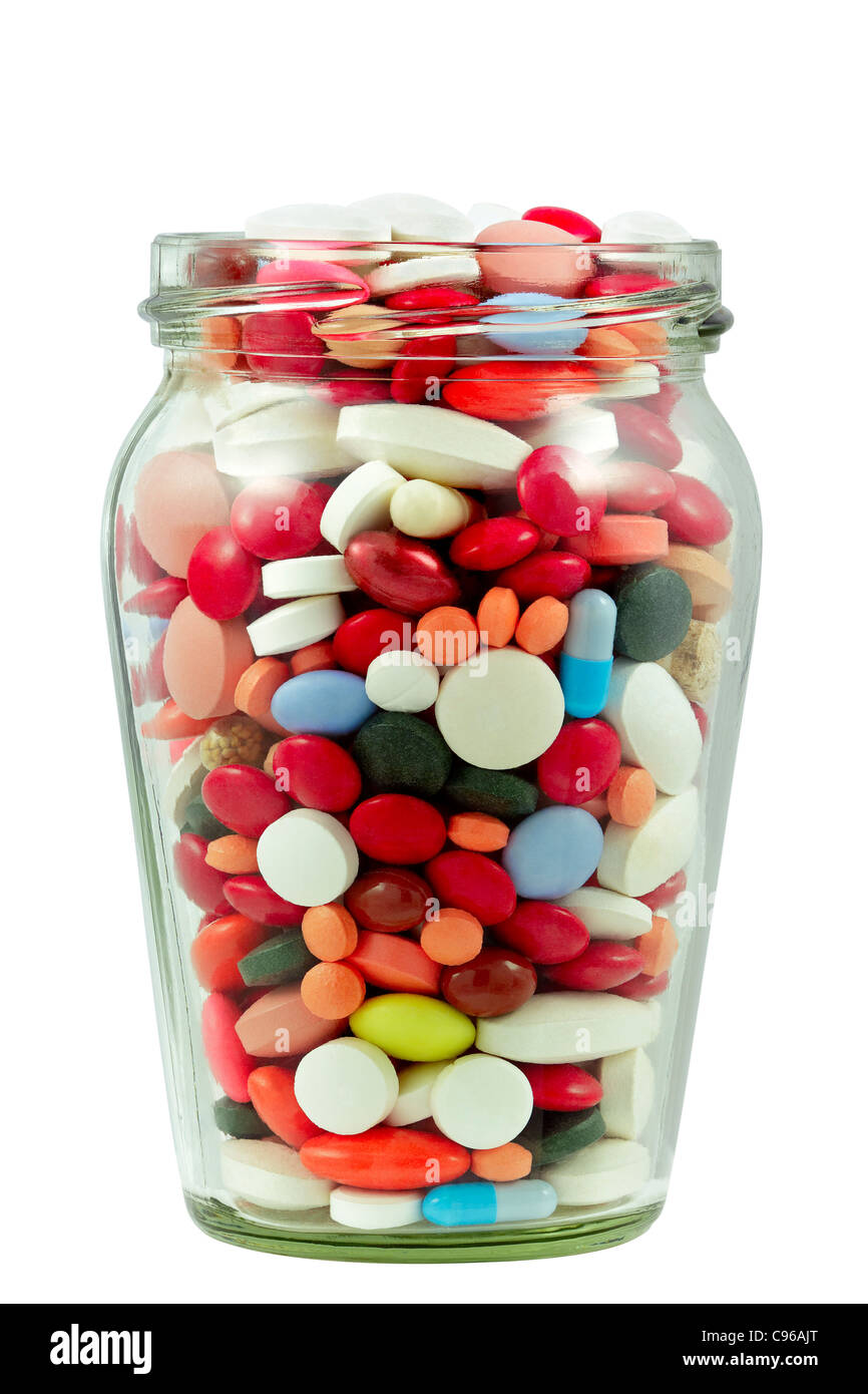 Tablets in the jar Stock Photo - Alamy