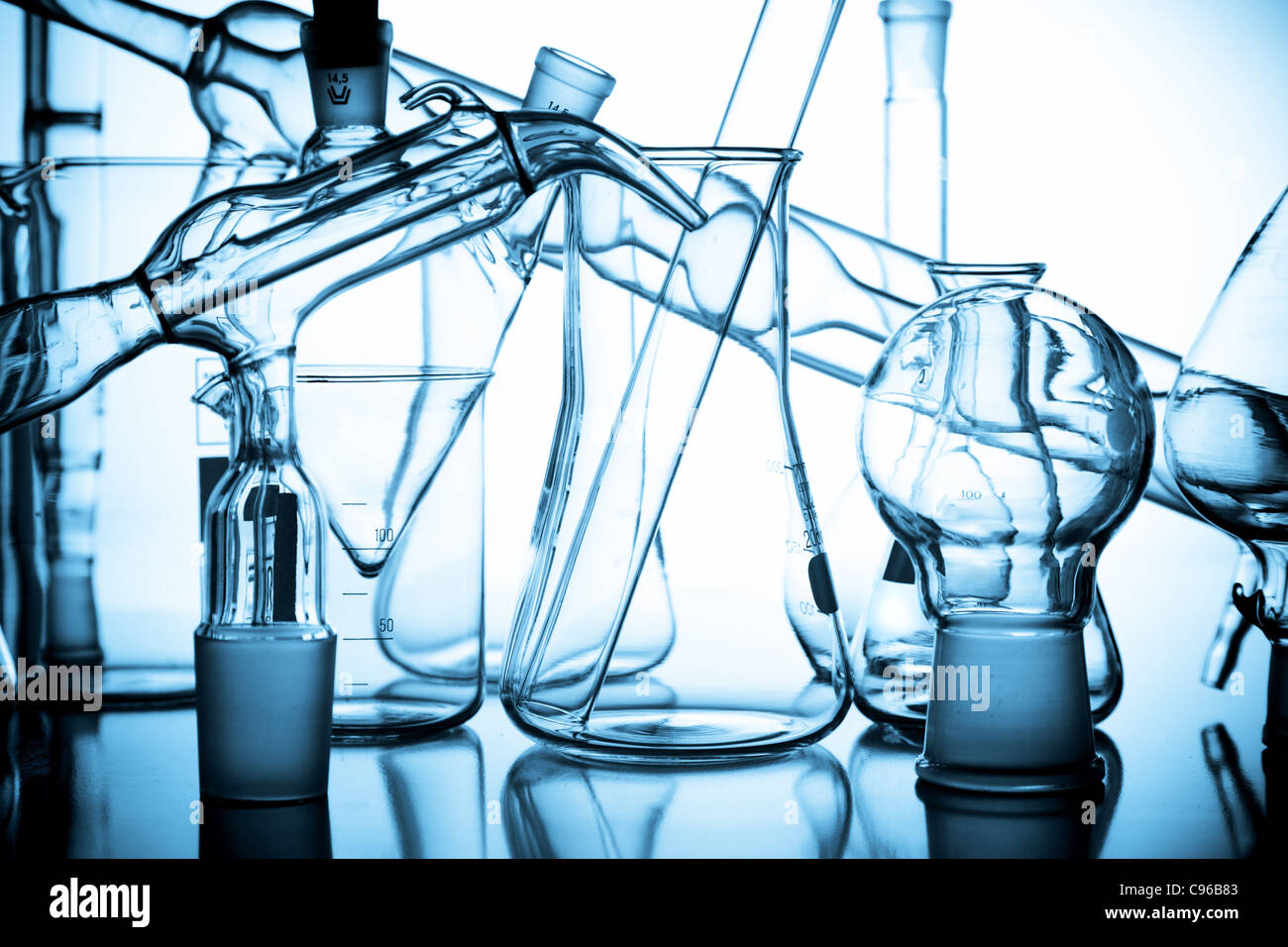 laboratory beaker. flask and other equipment Stock Photo - Alamy