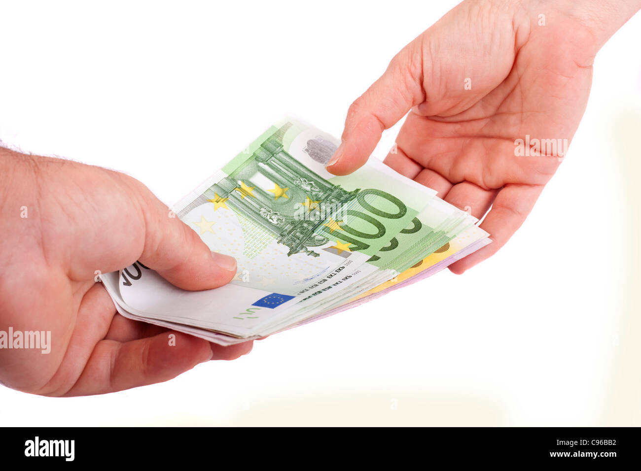 A close-up of money (Euro) transfer Stock Photo - Alamy