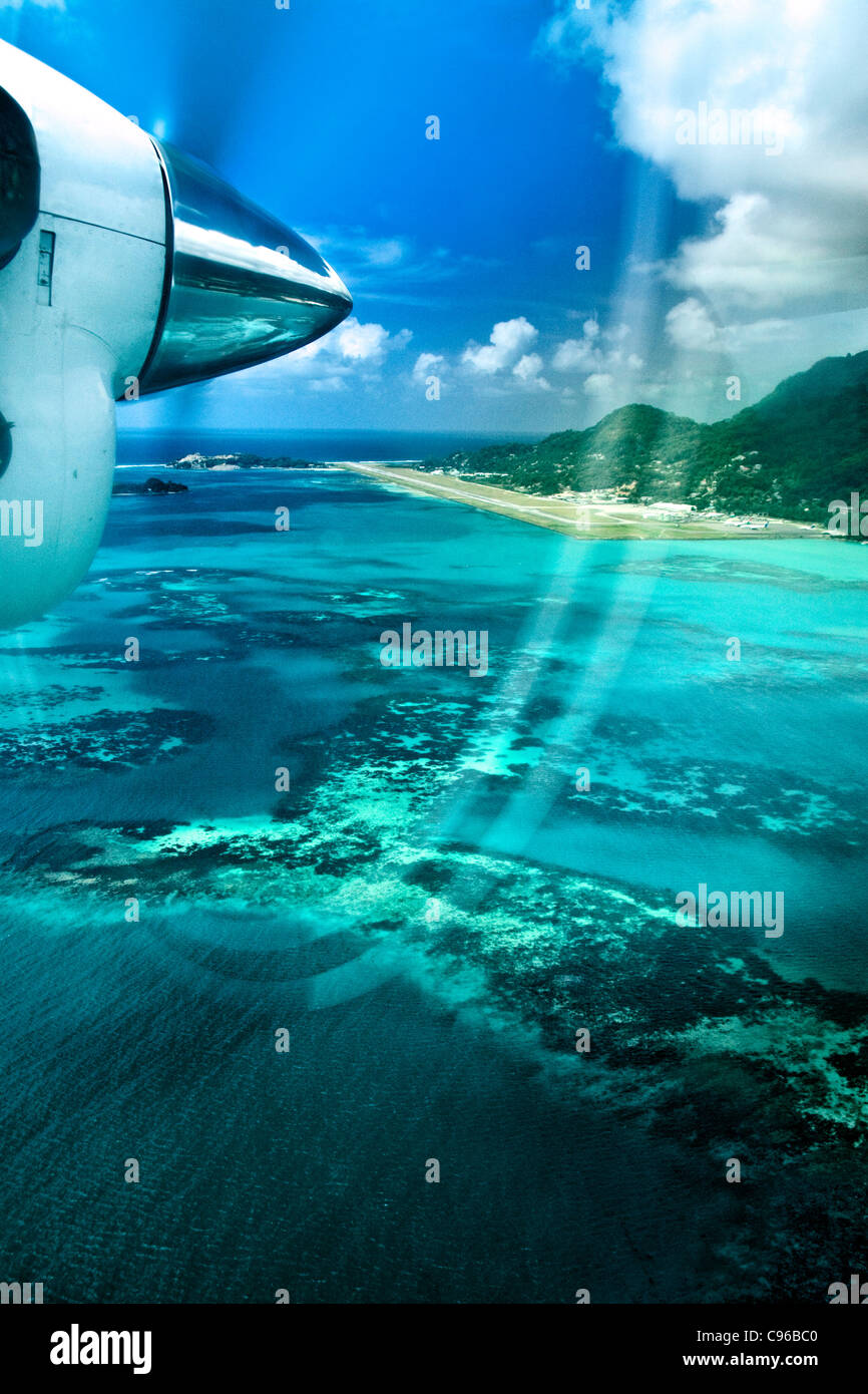 Seychelles Aerial view Mahe Stock Photo - Alamy