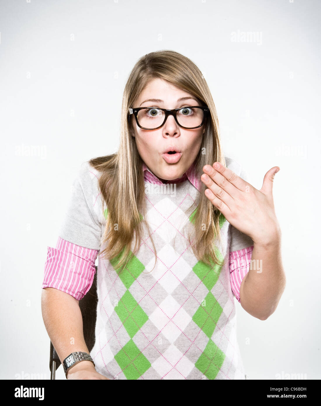 Girl pursed lips portrait hi-res stock photography and images - Alamy