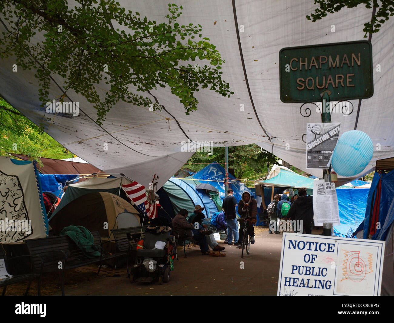 Portland Oregon Demonstration Gathering Crowd People Protest Rally High ...
