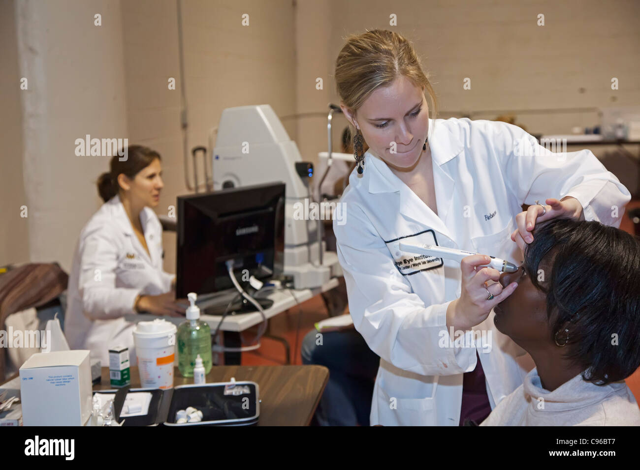 Vision Screening at Community Health Fair Stock Photo - Alamy