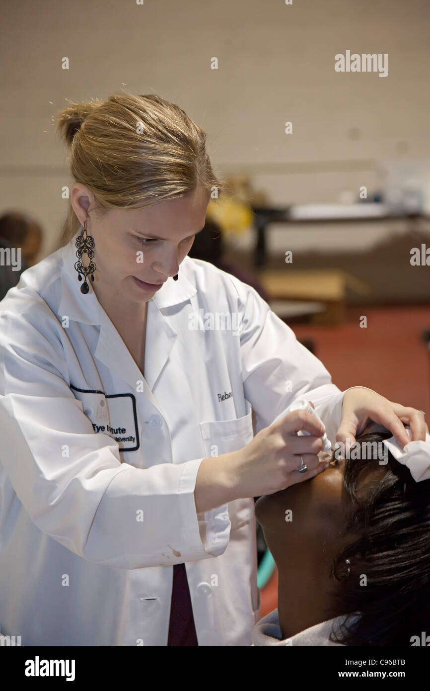 Vision Screening at Community Health Fair Stock Photo - Alamy
